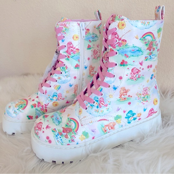 Dolls Kill | Shoes | Care Bears X Dolls Kill Combat Boots Size 5 White ...